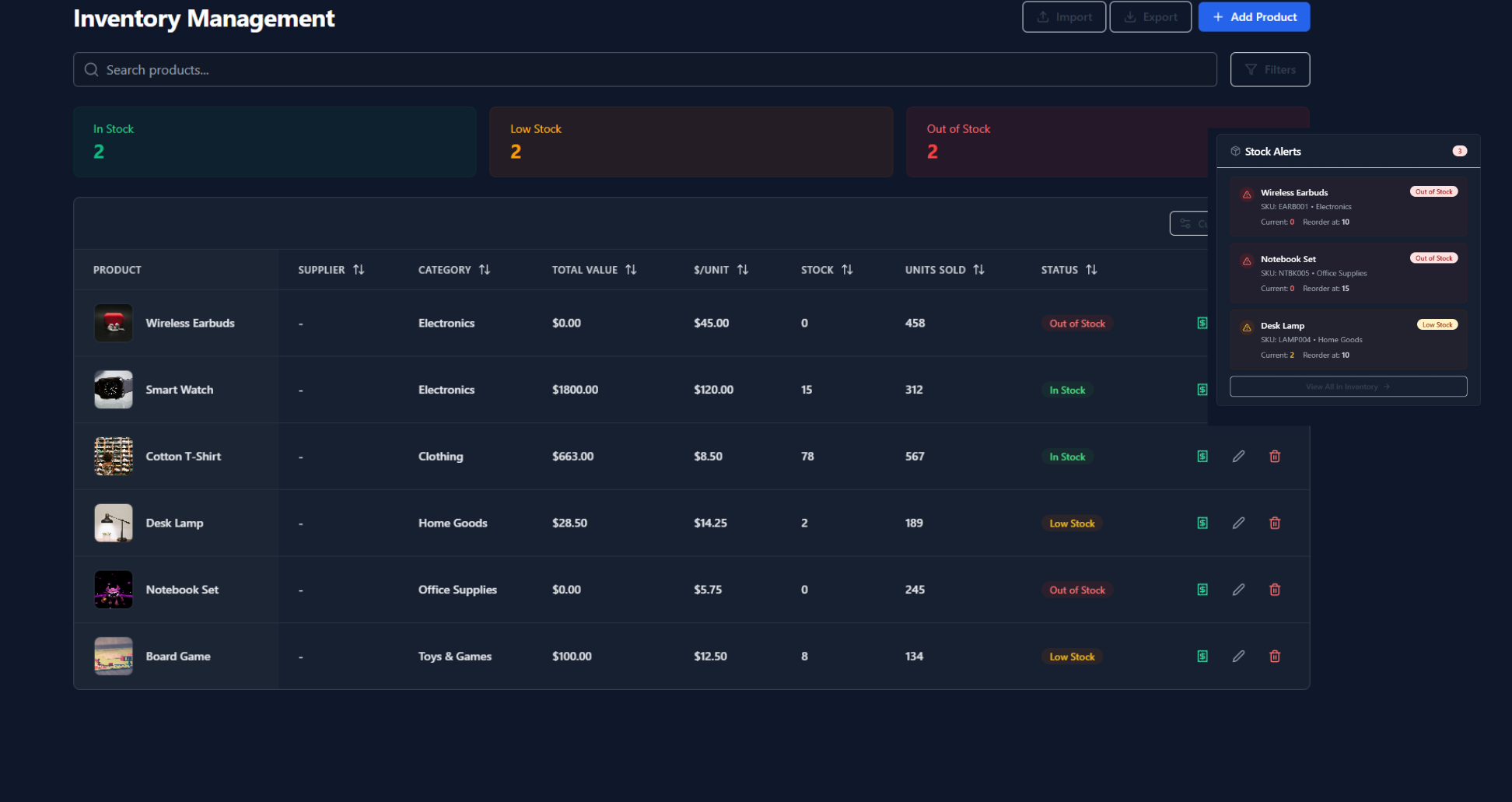 FlowTrack - Inventory Management System
